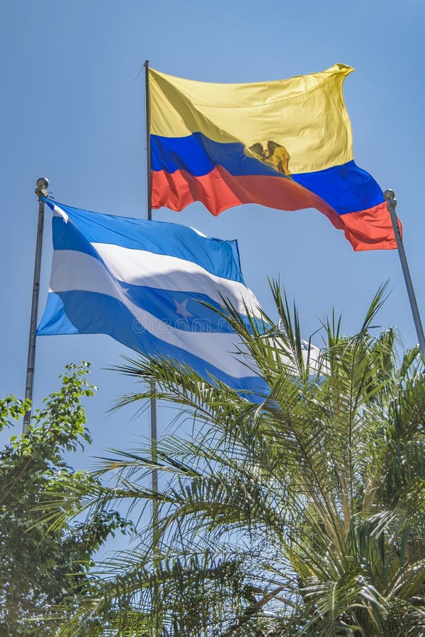 Banderas De Ecuador Y De Guayas Imagen de archivo - Imagen de indicador ...