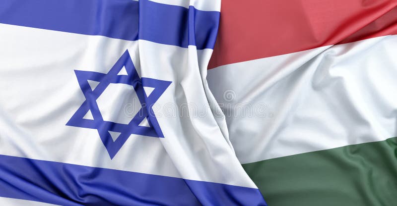 Banderas De Israel Y Hungary 3d Renderizando Stock de ilustración ...