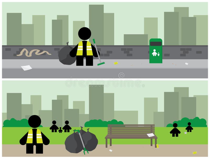 Banderas De La Limpieza De La Ciudad Ilustración del Vector ...