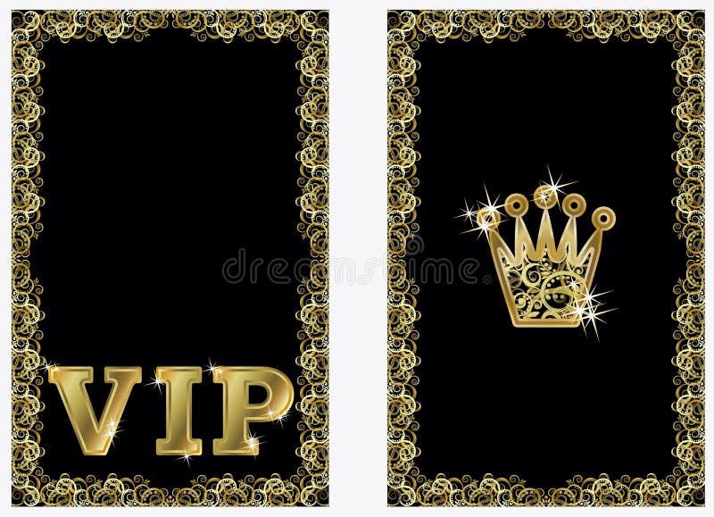 Tarjeta De Oro De La Corona Del VIP, Vector Ilustración del Vector ...