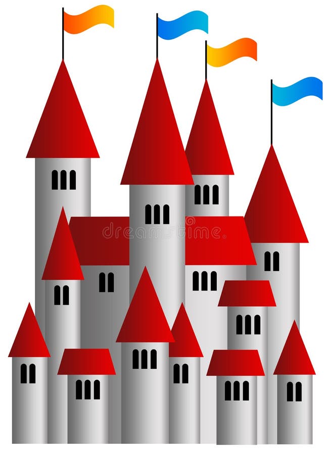 Banderas del castillo stock de ilustración. Ilustración de viejo - 34372236