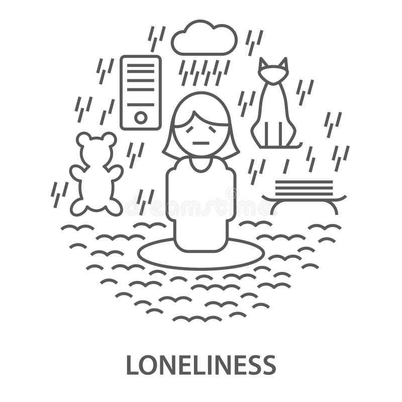 Banderas para la soledad ilustración del vector. Ilustración de adulto ...