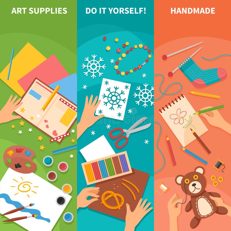 Banderas Verticales Hechas a Mano Ilustración del Vector - Ilustración ...