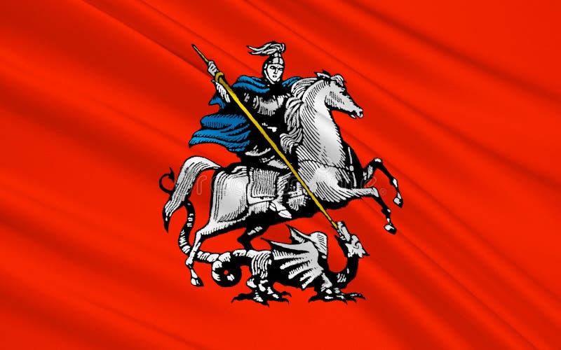 Bandiera Di Mosca Oblast, Federazione Russa Illustrazione di Stock ...