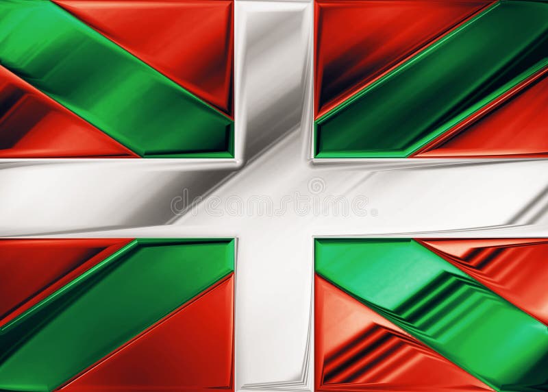 Bandiera, Stemma E Mappa Di Paese Basca Illustrazione Vettoriale ...