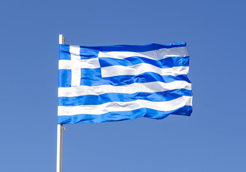Bandiera Nazionale Della Grecia Fotografia Stock - Immagine di ...