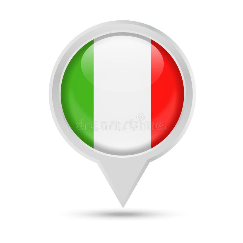 Bandiera Pin Vector Icon Rotondo Dell'Italia Illustrazione di Stock ...