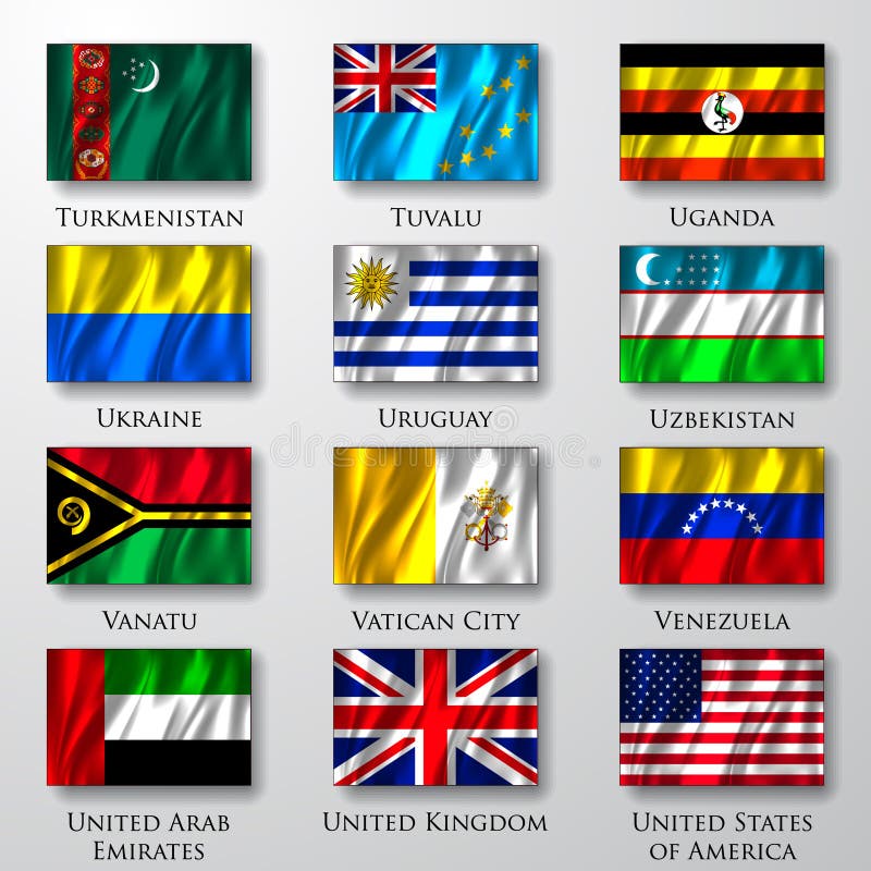 Bandiere Nazionali Con La Lettera C Illustrazione di Stock ...