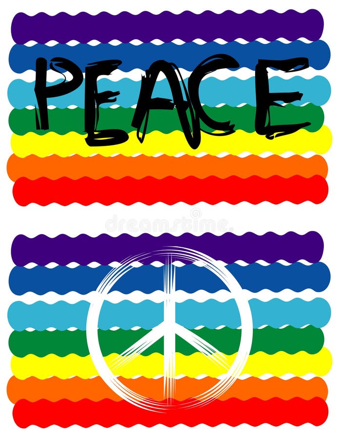 Bandiera Della Pace, Segno Della Pace Illustrazione Vettoriale ...