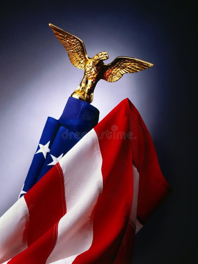 Bandierina ed aquila fotografia stock. Immagine di simbolo - 7292384