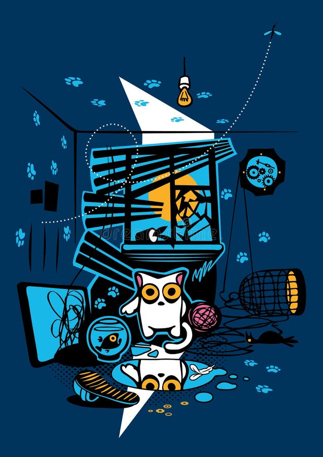 Bandit Cat stock vector. Illustration of destroy, catch - 15924976