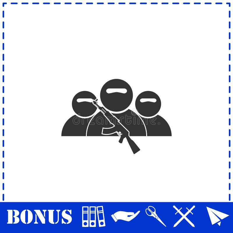 Bandit group icon flat stock vector. Illustration of icon - 155284736