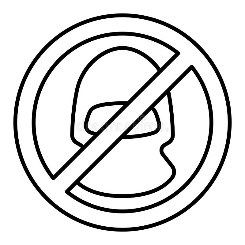 Bandit Head Forbidden Thin Line Icon, Stop War Concept. Vector Graphics ...