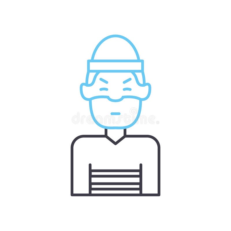 Bandit Line Icon, Outline Symbol, Vector Illustration, Concept Sign ...