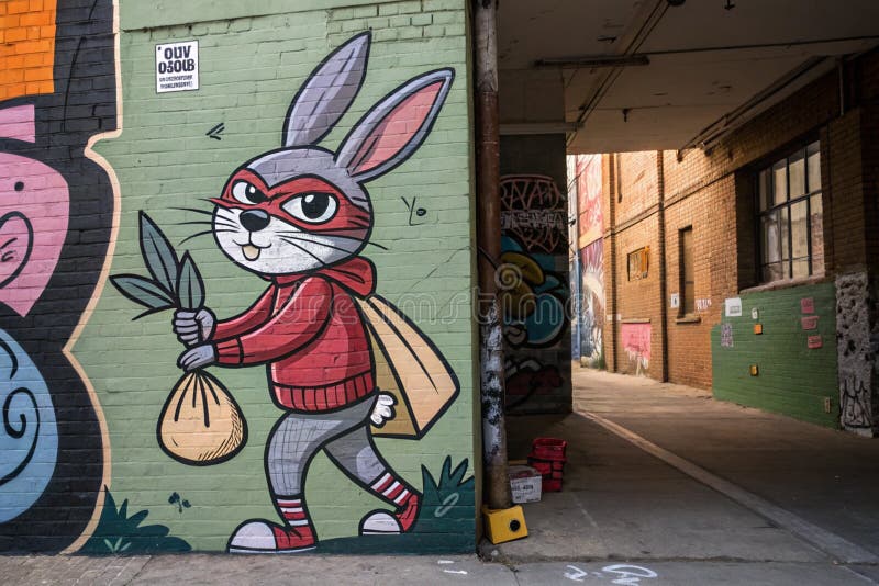 Bandit Rabbit Grafity - Generated by Ai Stock Illustration ...