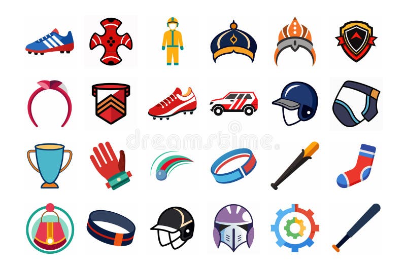 Bandle Baseball Accessories and Gear Vector Illustration Stock Vector ...