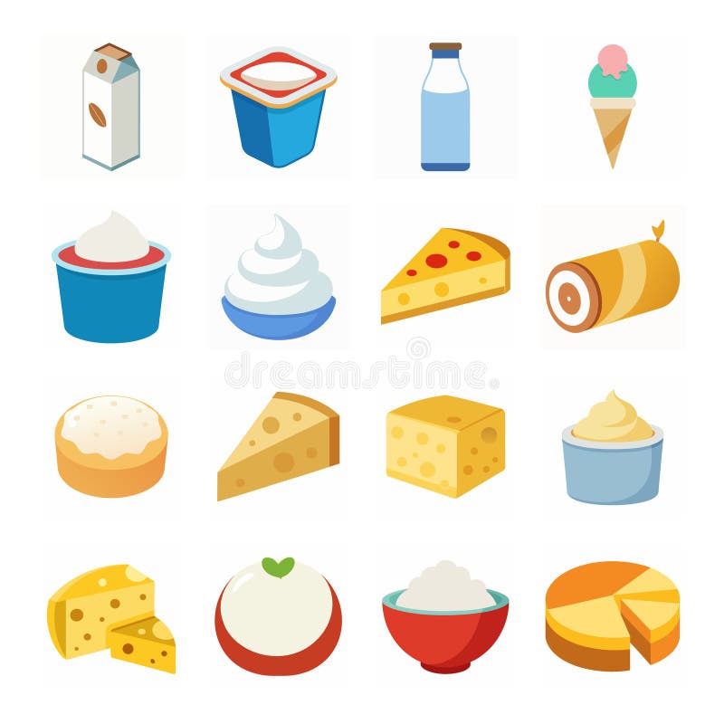 Bandle Dairy Products Vector Illustration Stock Illustration ...