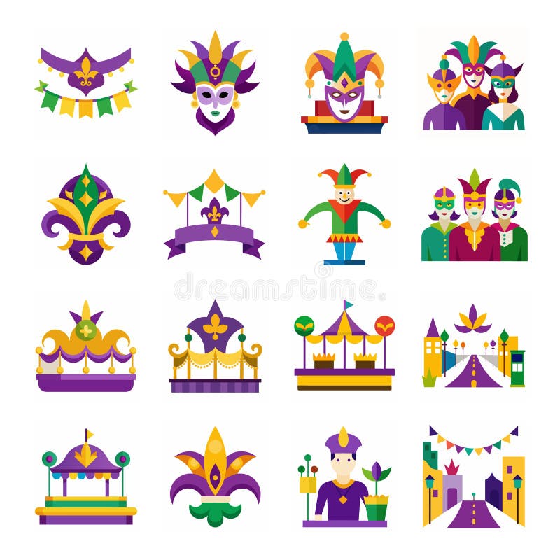 Bandle Mardi Gras Carnival & Parade Vector Illustration Stock Vector ...