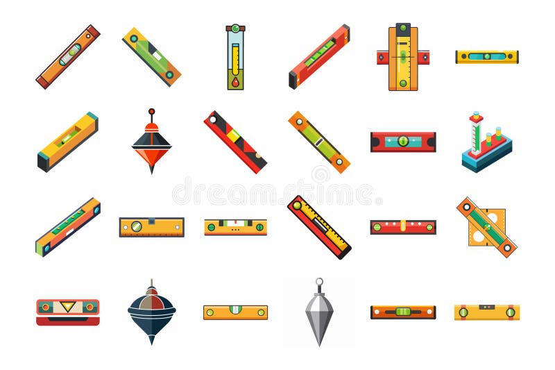 Bandle Plumb Bobs and Alignment Tools Vector Illustration Stock Vector ...
