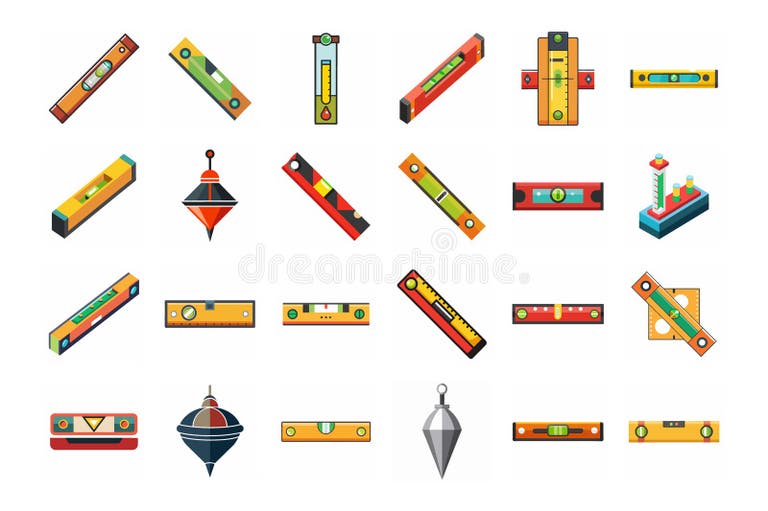 Bandle Plumb Bobs and Alignment Tools Vector Illustration Stock Vector ...