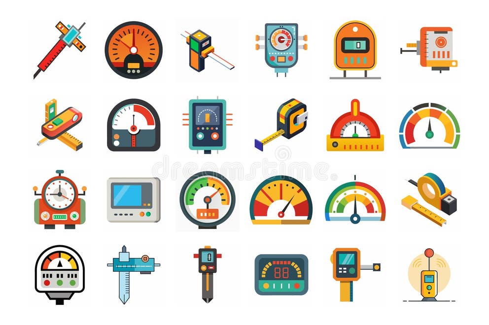 Bandle Specialty and Multi-Function Measuring Tools Vector Illustration ...