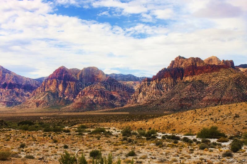 Bands of Colored Mountains in Red Rock Canyon Stock Photo - Image of ...