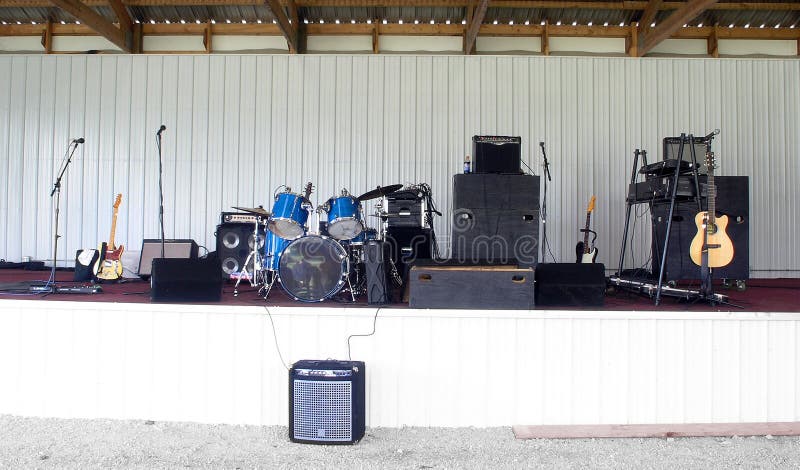 Bandstand with instruments stock image. Image of drum, guitar - 900401