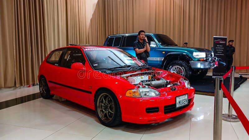 Modified Red Honda Civic EG6 Displayed in JDM Fest 2024 Editorial Stock ...