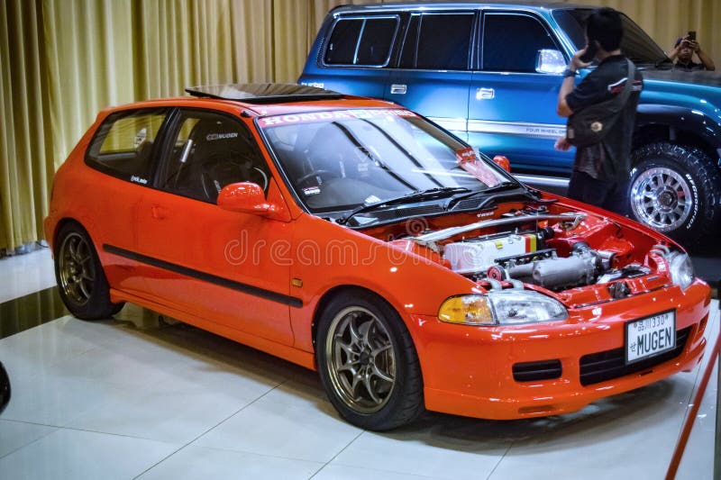 Modified Red Honda Civic EG6 Displayed in JDM Fest 2024 Editorial Stock ...