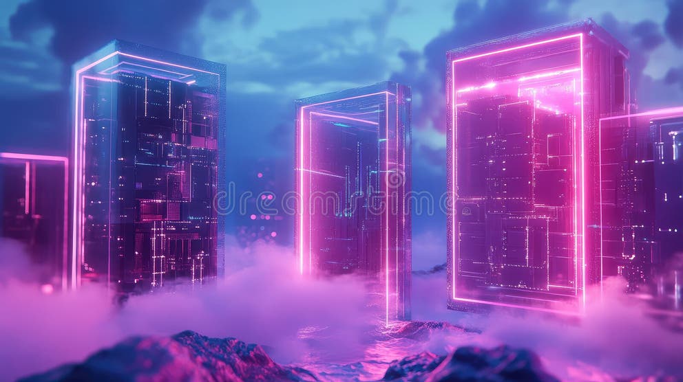 Bandwidth Replicating Edge Computing Module Stock Illustration ...