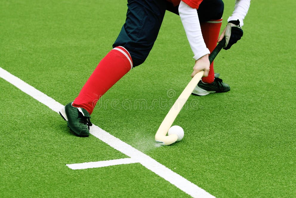 Bandy on a grass stock image. Image of foot, pursuit, human - 4899779