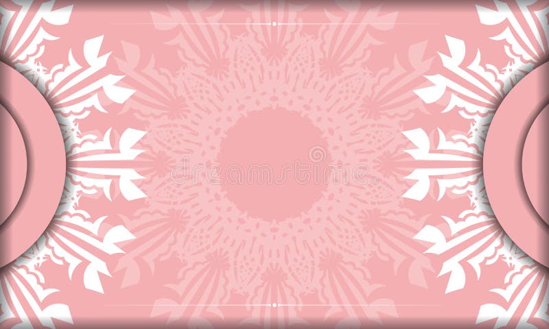 Baner Pink with Greek White Pattern for Design Under Your Logo Stock ...