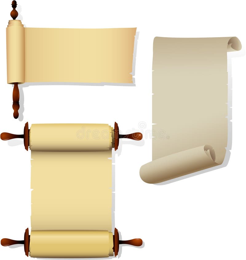 Forntida Pergamentvektorsnirklar Åldrigt Bläddra Tomt Papper Vektor ...