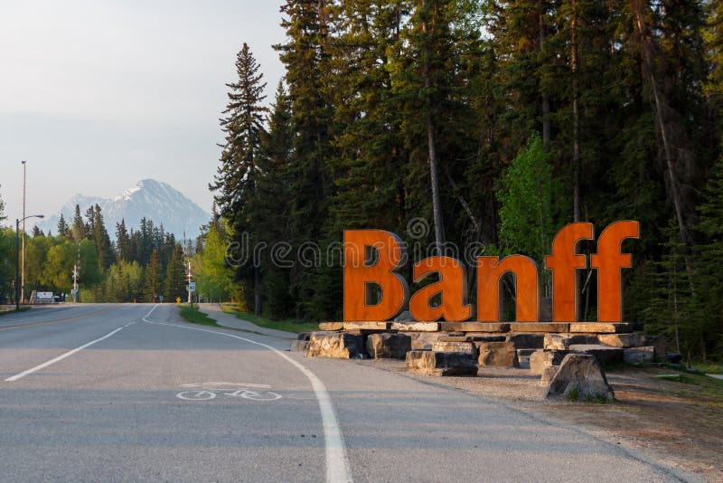 Banff, Canada - Circa 2019 : Welcome To Banff Sign Editorial ...