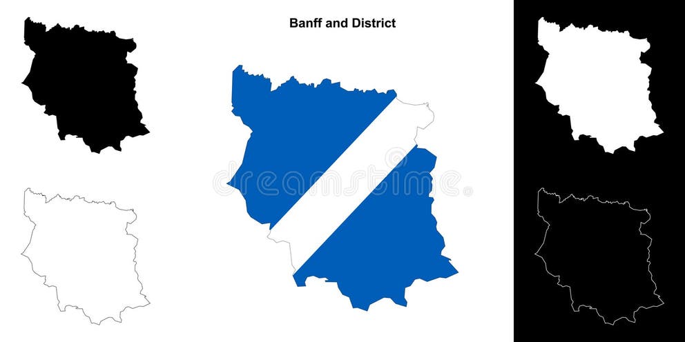 Banff and District Outline Map Stock Illustration - Illustration of ...