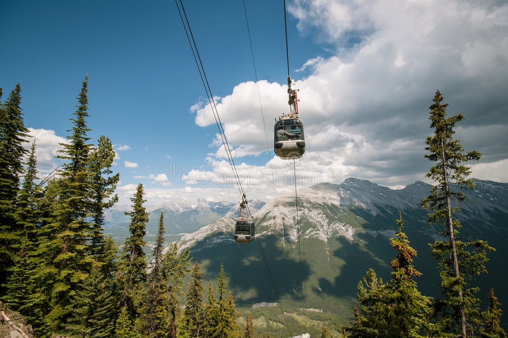 Banff gondolas stock image. Image of mountain, forest - 44075547