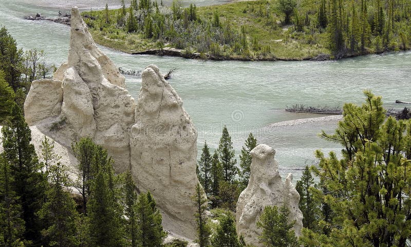 The Banff Hoodoos - Needle-shaped Sedimentary Rocks in Banff , Canada ...