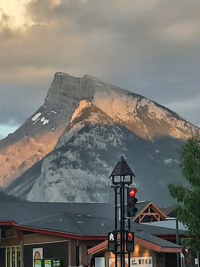 Banff at Its Best Mount Rundle Stock Image - Image of winter, snow ...