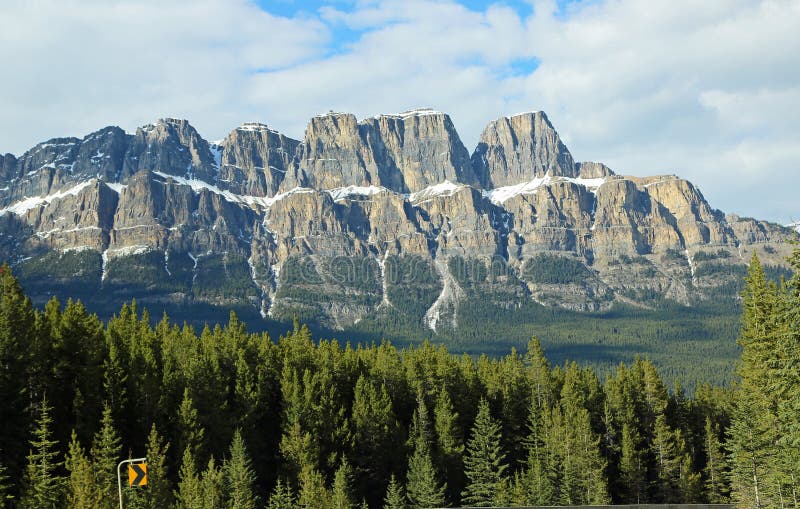 Castle Mountain stock photo. Image of park, clouds, cloud - 141139660