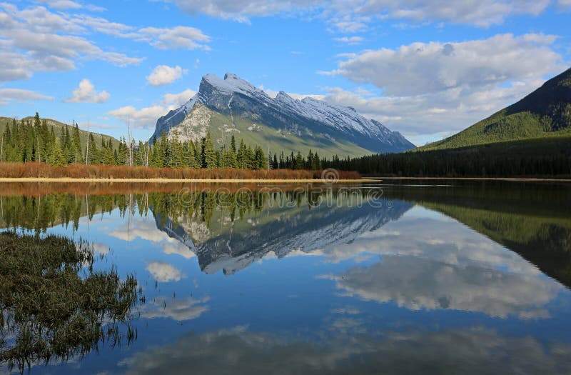 Mount Rundle stock image. Image of eroded, rundle, romantic - 136379541