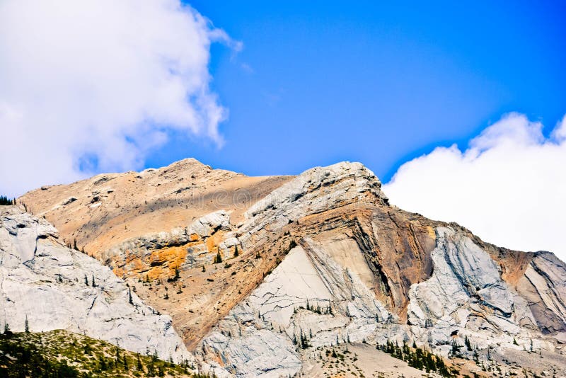 Banff Rocky Mountain and a Blue Sky Stock Image - Image of blue ...