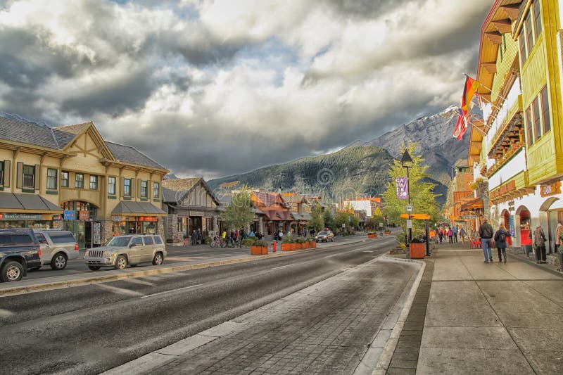 Banff Springs Town Artistic Editorial Stock Image - Image of town ...