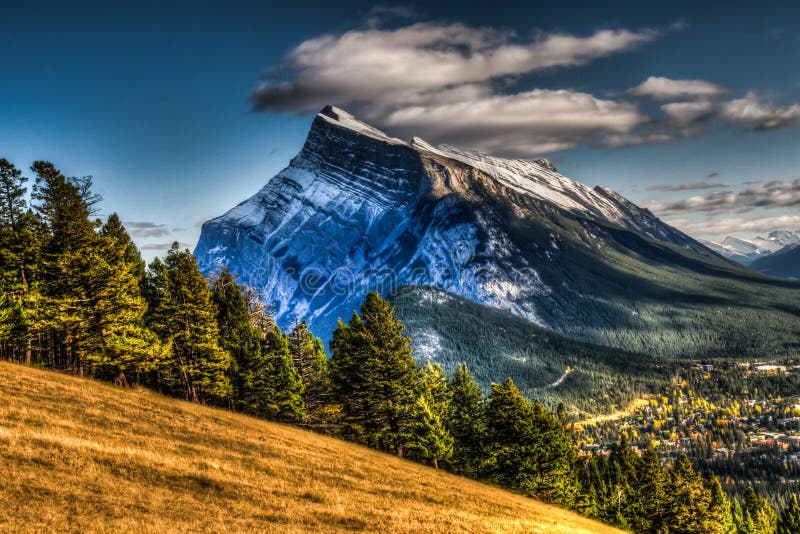 Banff Townsite Alberta Canada Stock Photo - Image of springs, outdoors ...