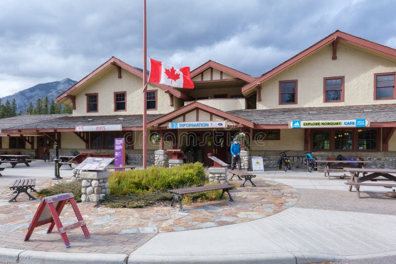Banff Train Tracks with Sun 2 Stock Image - Image of forest, fairmont ...