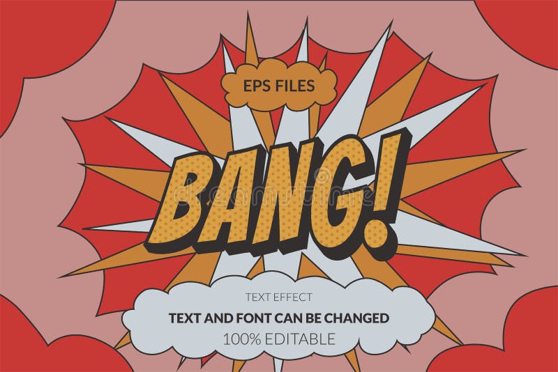 Bang Comic Effect Classic Retro Vintage Editable Text Effect. Eps Vector File Stock Vector ...