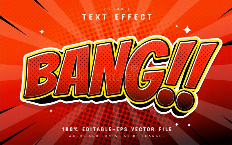 Bang Comic Style Text Effect Editable Stock Vector - Illustration of ...