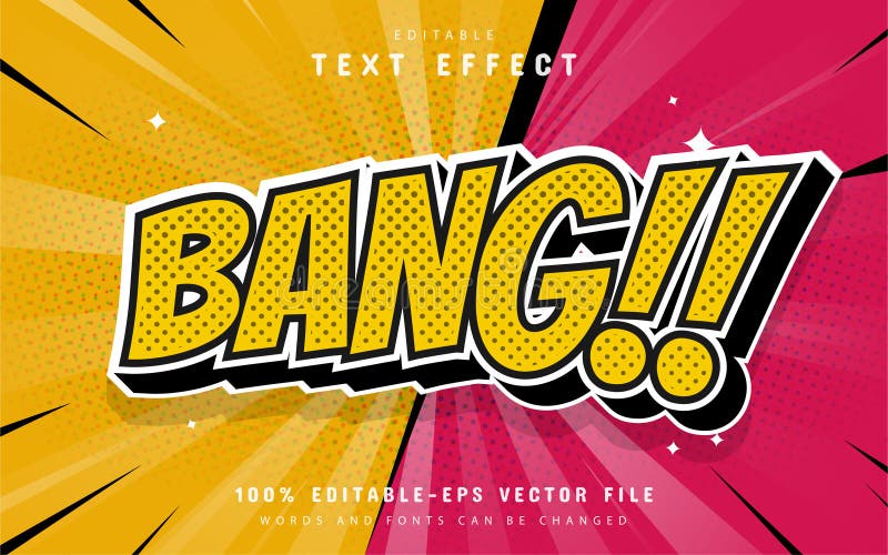 Bang Comic Text Effect Editable Stock Vector - Illustration of colorful ...
