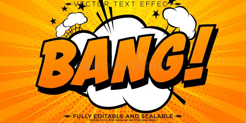 Bang Editable Text Effect, Editable Comic and Book Text Style Stock ...
