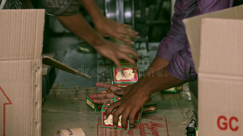 Closeup of Wrapped and Packed Soaps Ready for Distribution Stock ...
