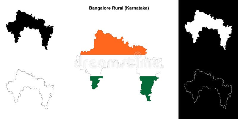 Bangalore Rural Outline Map Stock Vector - Illustration of vector ...